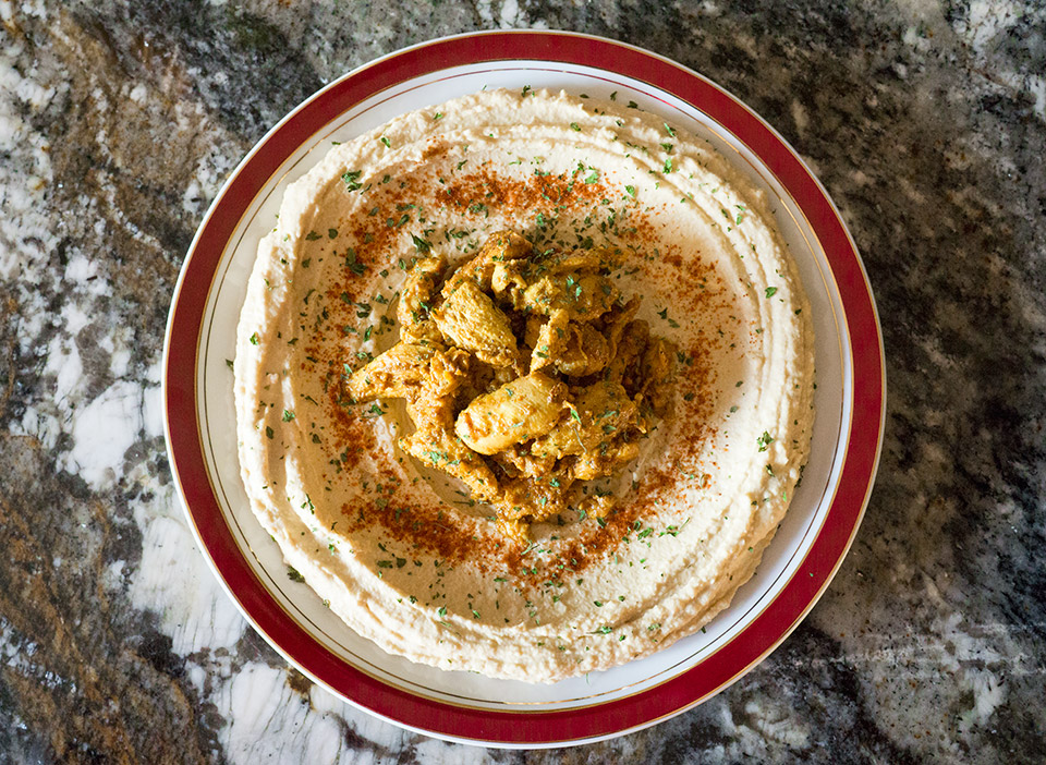 Hummus and Garlic Turmeric Chicken - I Dream of Sesame